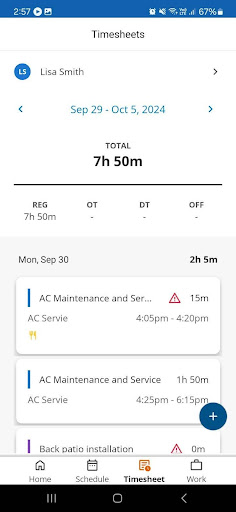 Timesheets and Add Time in the ClockShark Mobile app