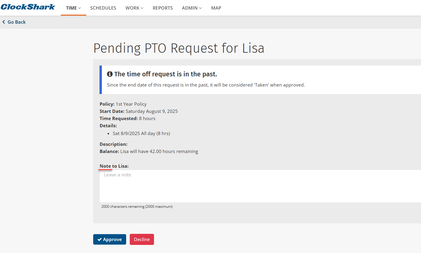 How to Approve or Decline Requested Time Off
