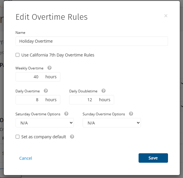 How To Setup Overtime Rules